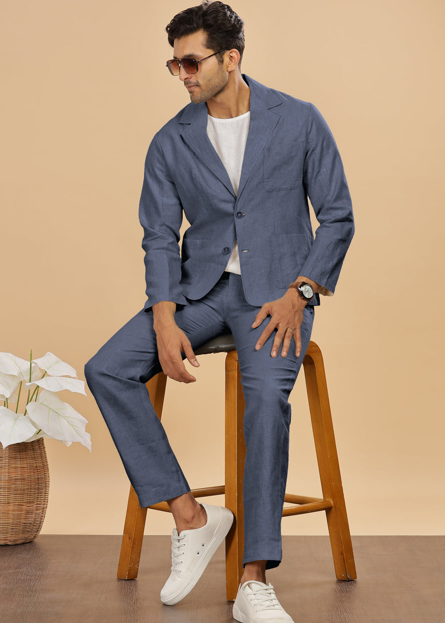 Deconstructed jacket and trouser set | Linen Trail