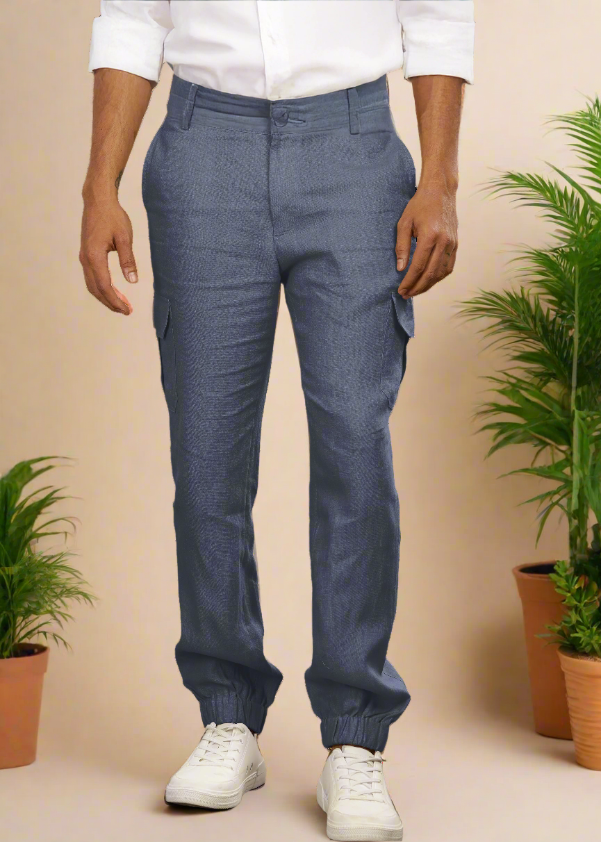 Linen joggers mens | Mens linen cargo trousers – Linen Trail