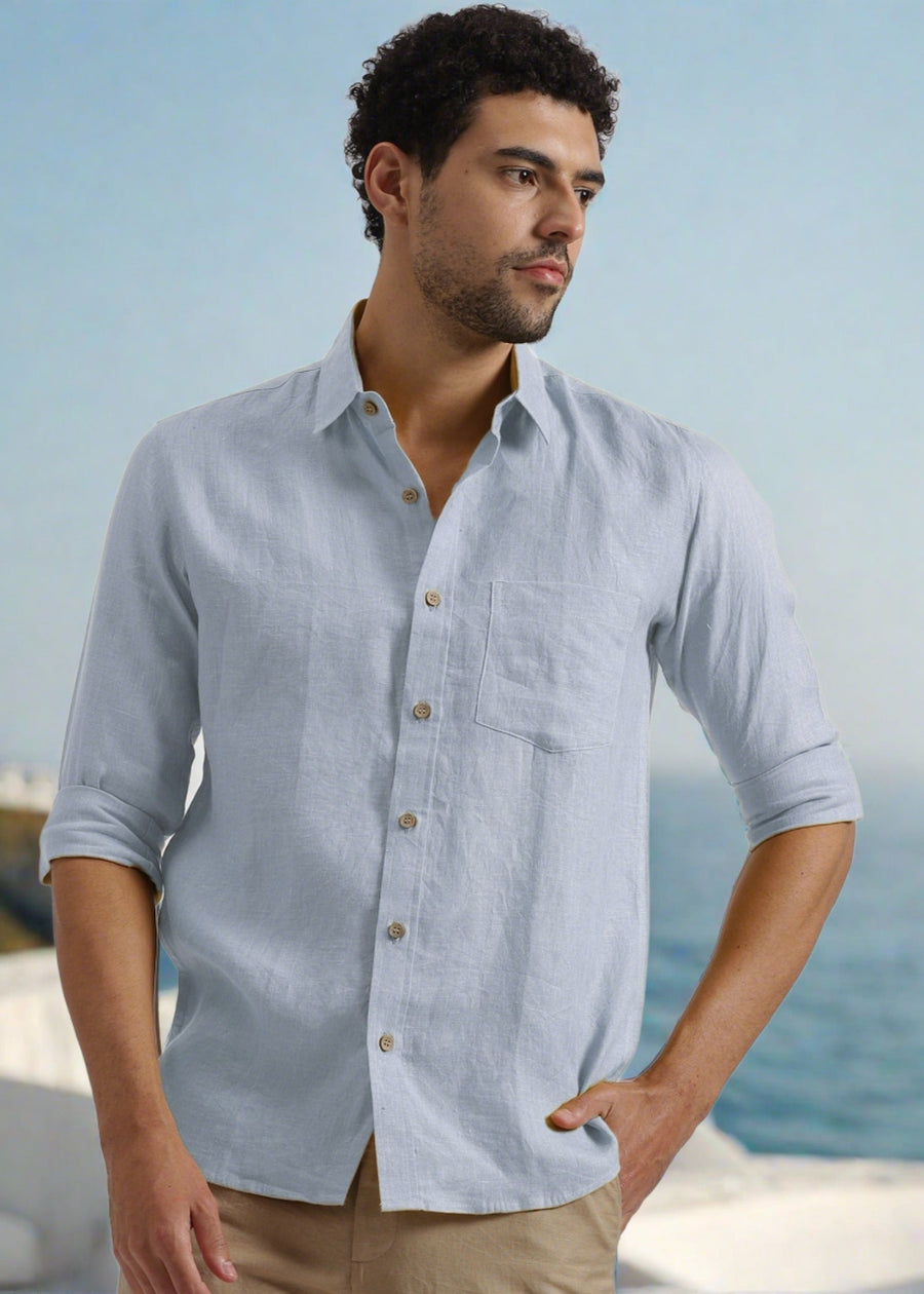 Linen long sleeves shirt | Men’s Full sleeves linen shirts – Linen Trail
