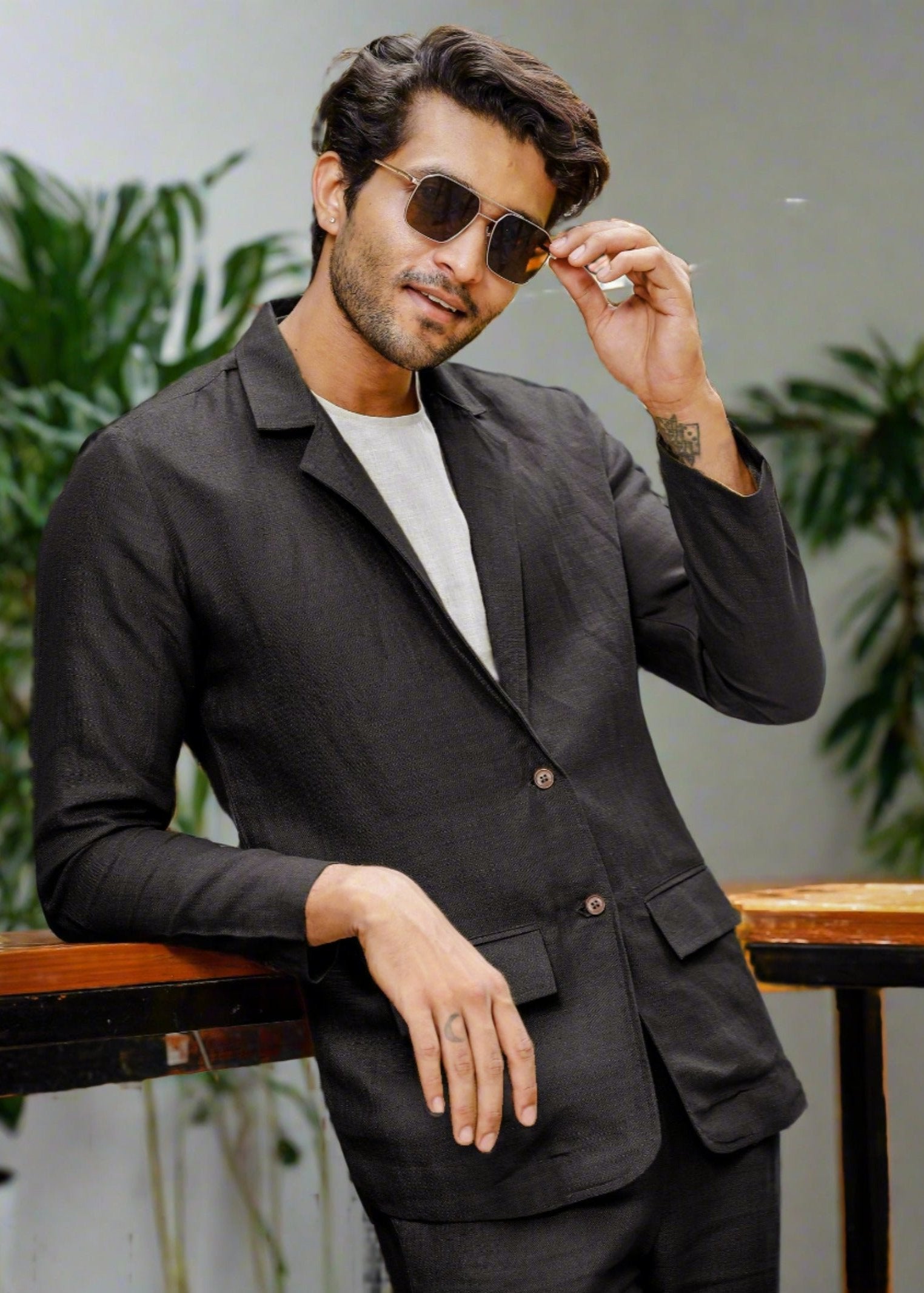 Black Pure Linen Deconstructed Jacket for Men – Linen Trail