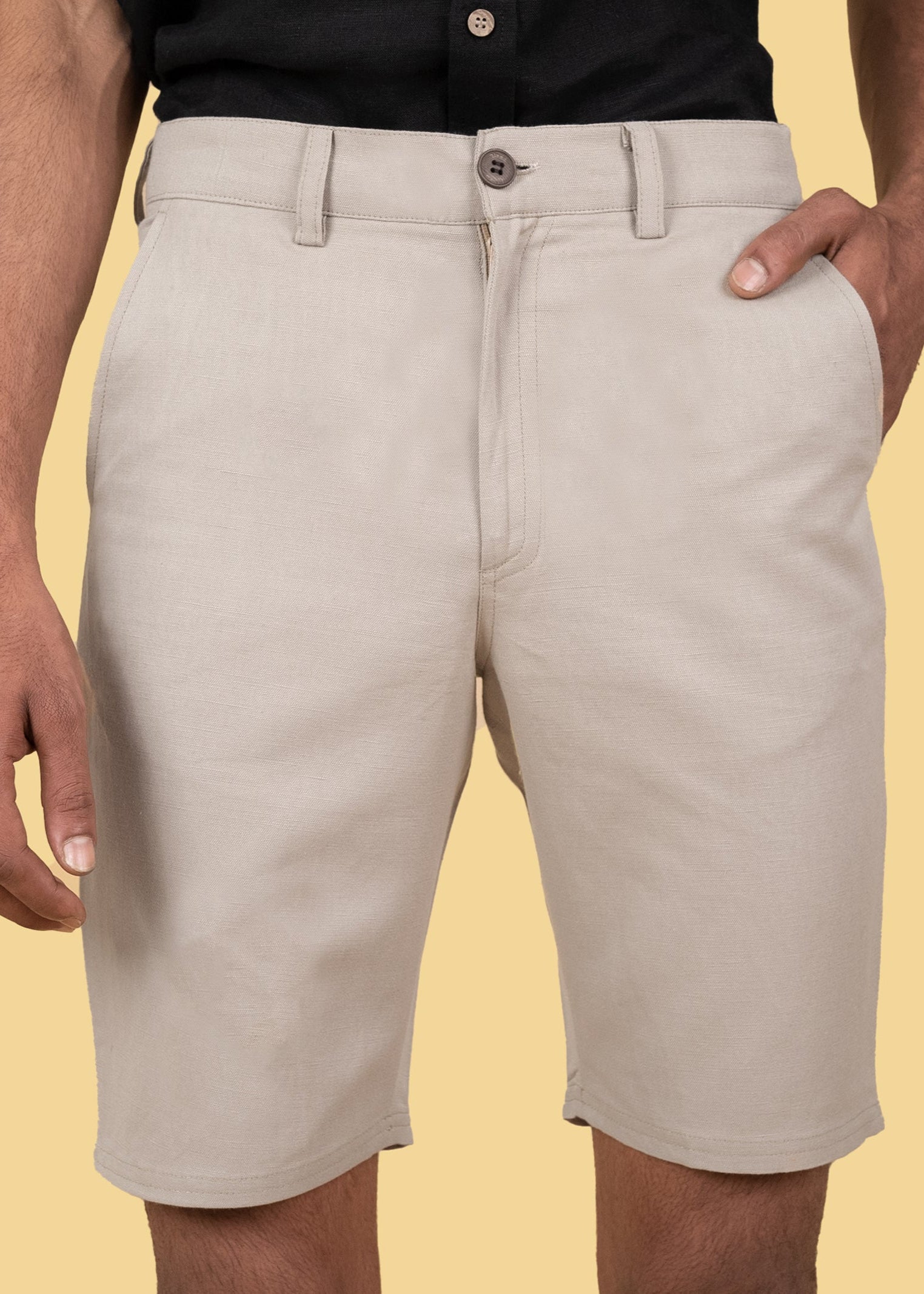 Light Beige Linen Shorts for Men – Linen Trail